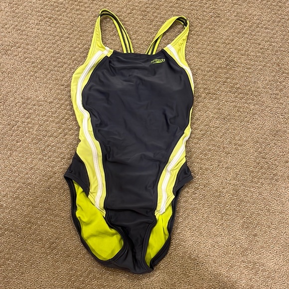 Speedo | Swim | Speedo One Piece In Chartreuse And Gray | Poshmark